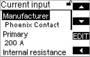 Basic device configuration with Rogowski coil via the display